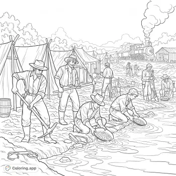 gold rush drawing