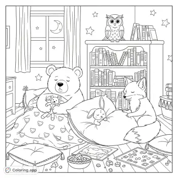 sleepover coloring