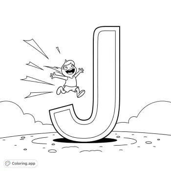 j colouring sheet