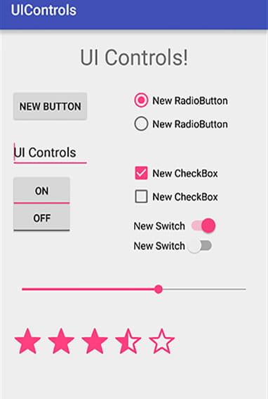 Các thành phần tương tác trong giao diện của ứng dụng - UI Controls ...