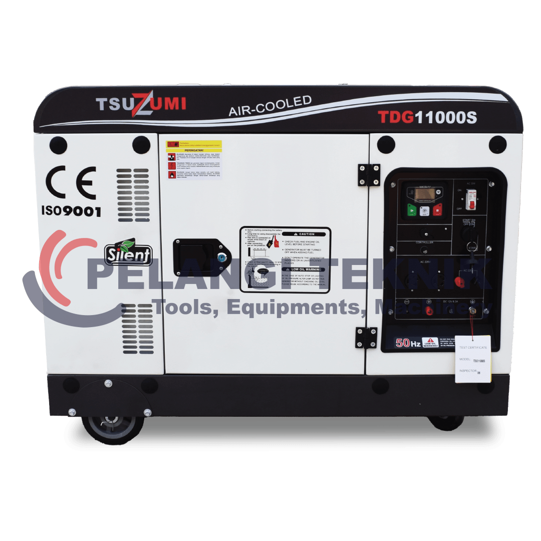 Genset Diesel Silent 10 Kva 8000 8500 watt 1 Phase Tsuzumi TDG 11000 S - PelangiTeknik