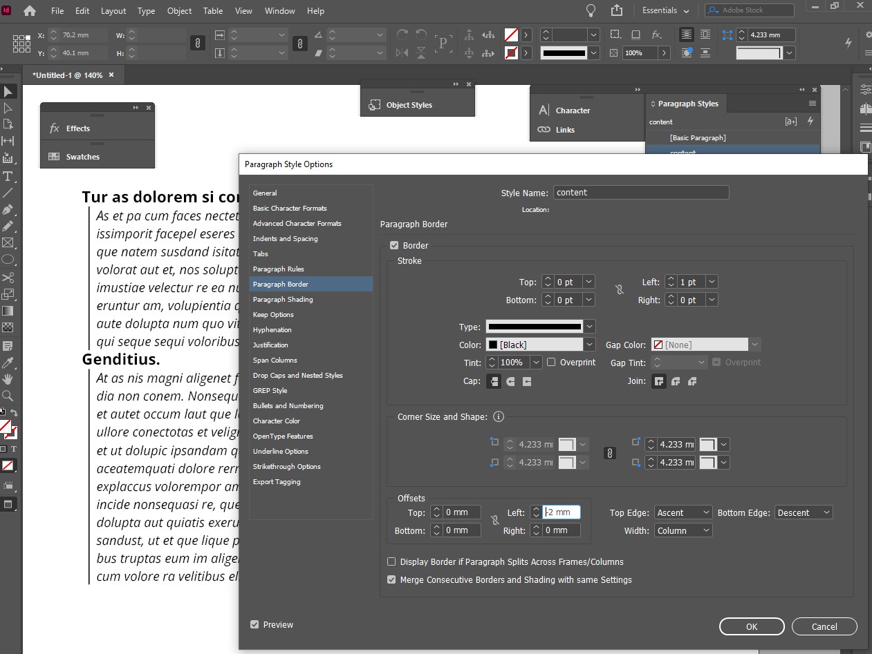 How do I create a line like this along example sentences which is a ...