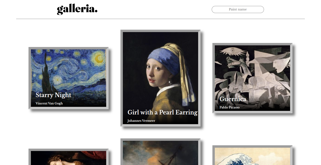 GitHub - Hendersor/react-galleria: This is an art gallery that displays the name of the painting ...
