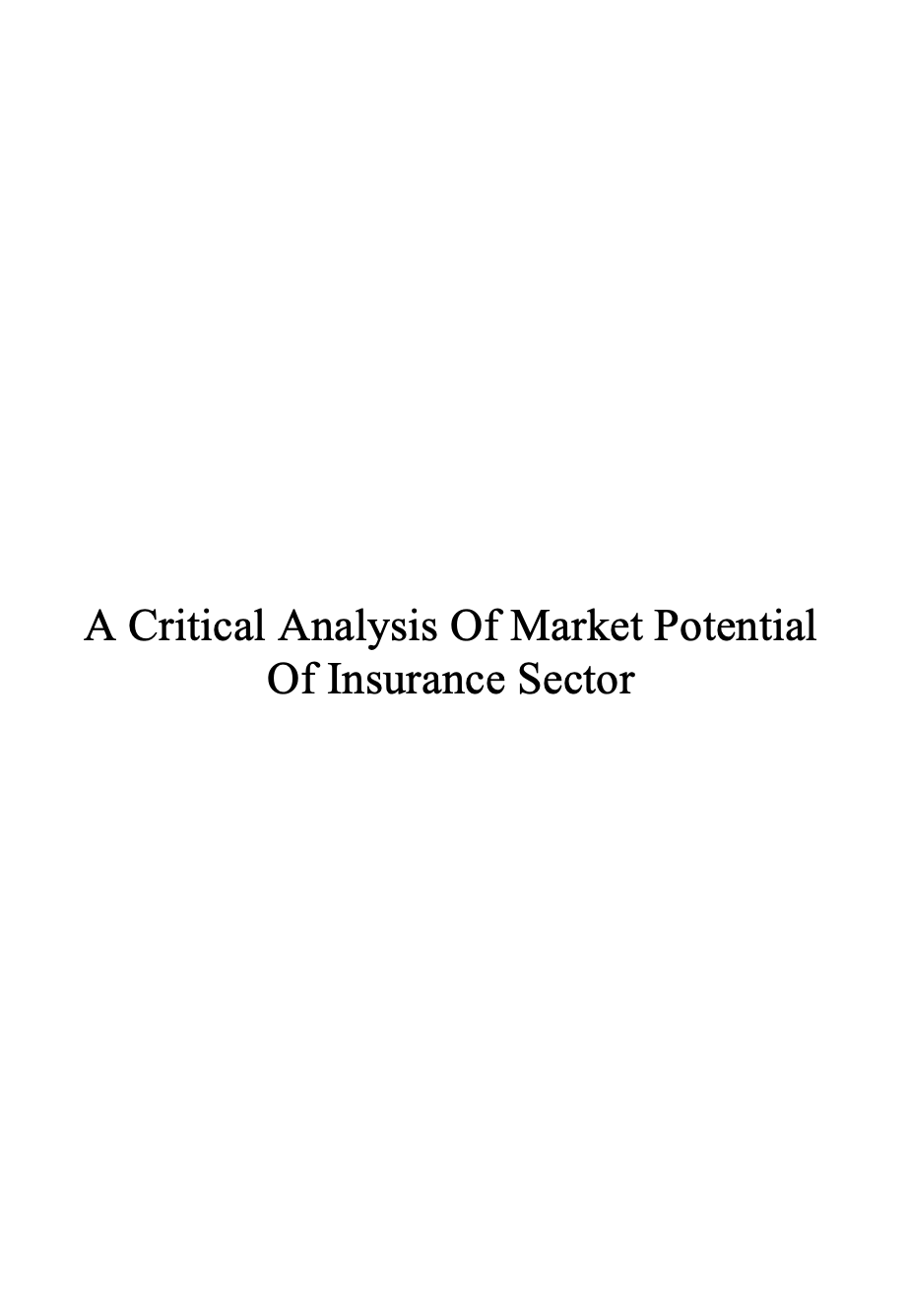 Insurance Sector Market Potential Analysis: Key Insights for Students