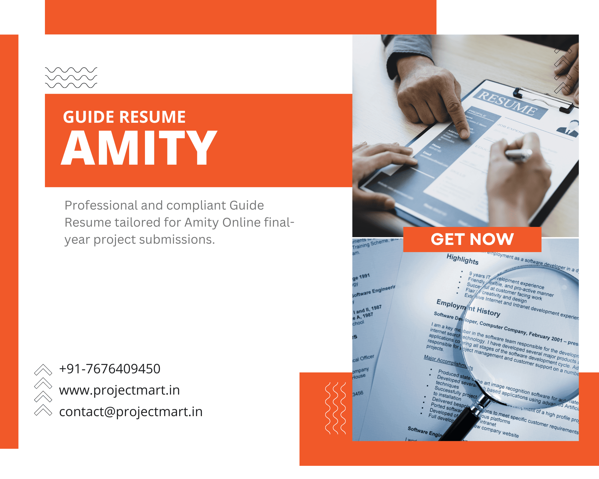 Amity Online Guide Resume | Final-Year Submission Guide