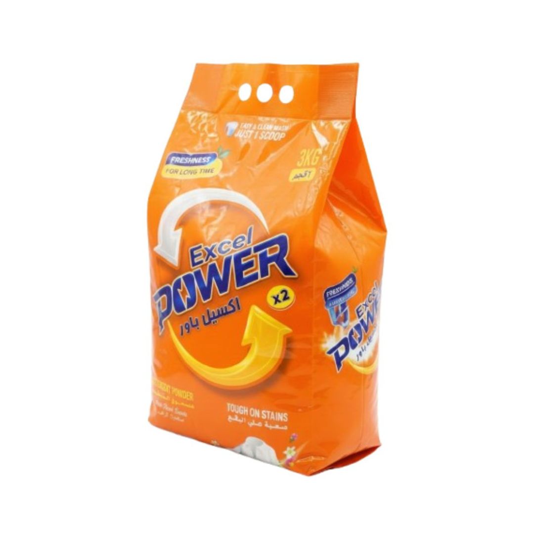Excel Power Detergent Powder 3kg | Powerful Stain Removal & Fresh Wash