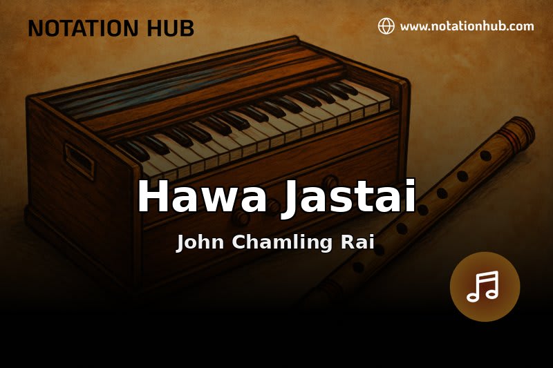 Hawa Jastai Flute Notes & Guitar Chords - John Chamling Rai | Sargam ...