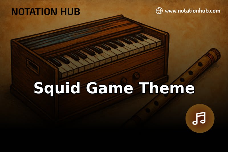 Squid Game Theme Flute Notes & Guitar Chords - Sargam Notation, Sheet ...