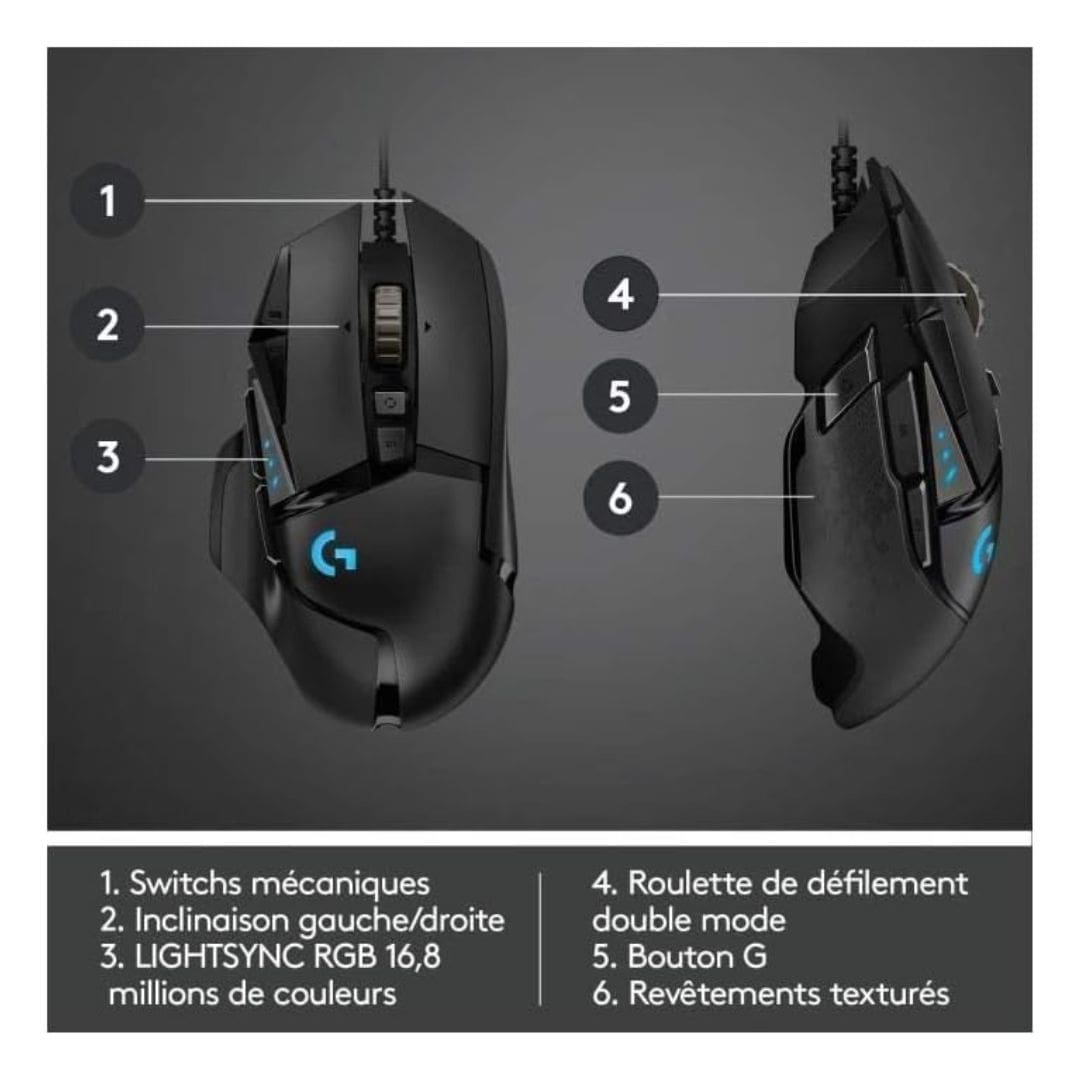 Logitech G502 HERO High Performance Wired Gaming Mouse, HERO 25K Sensor ...
