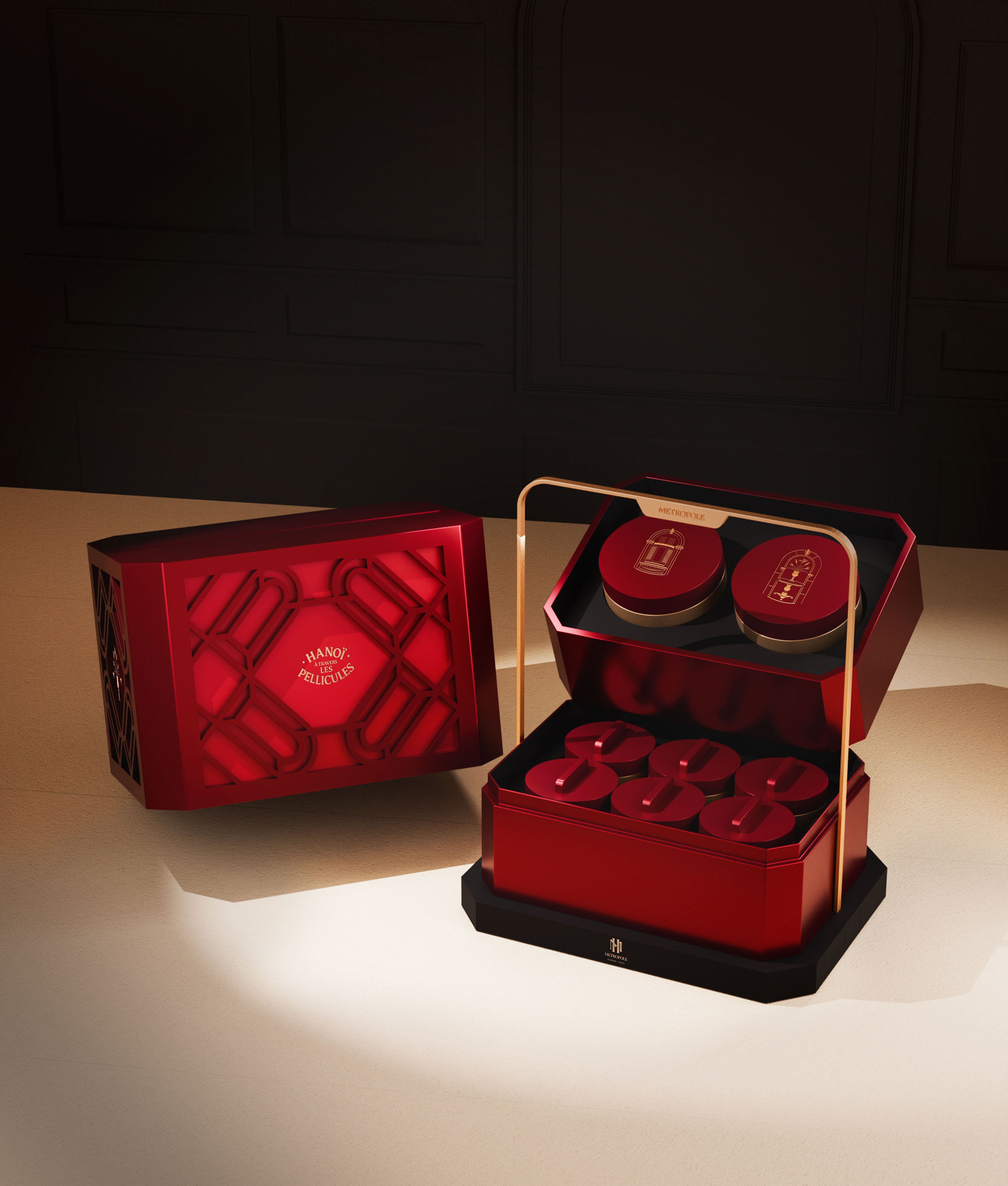 6-piece VVIP METROPOLE PREMIER LACQUER BOX with Emperor Lotus & Jasmine tea