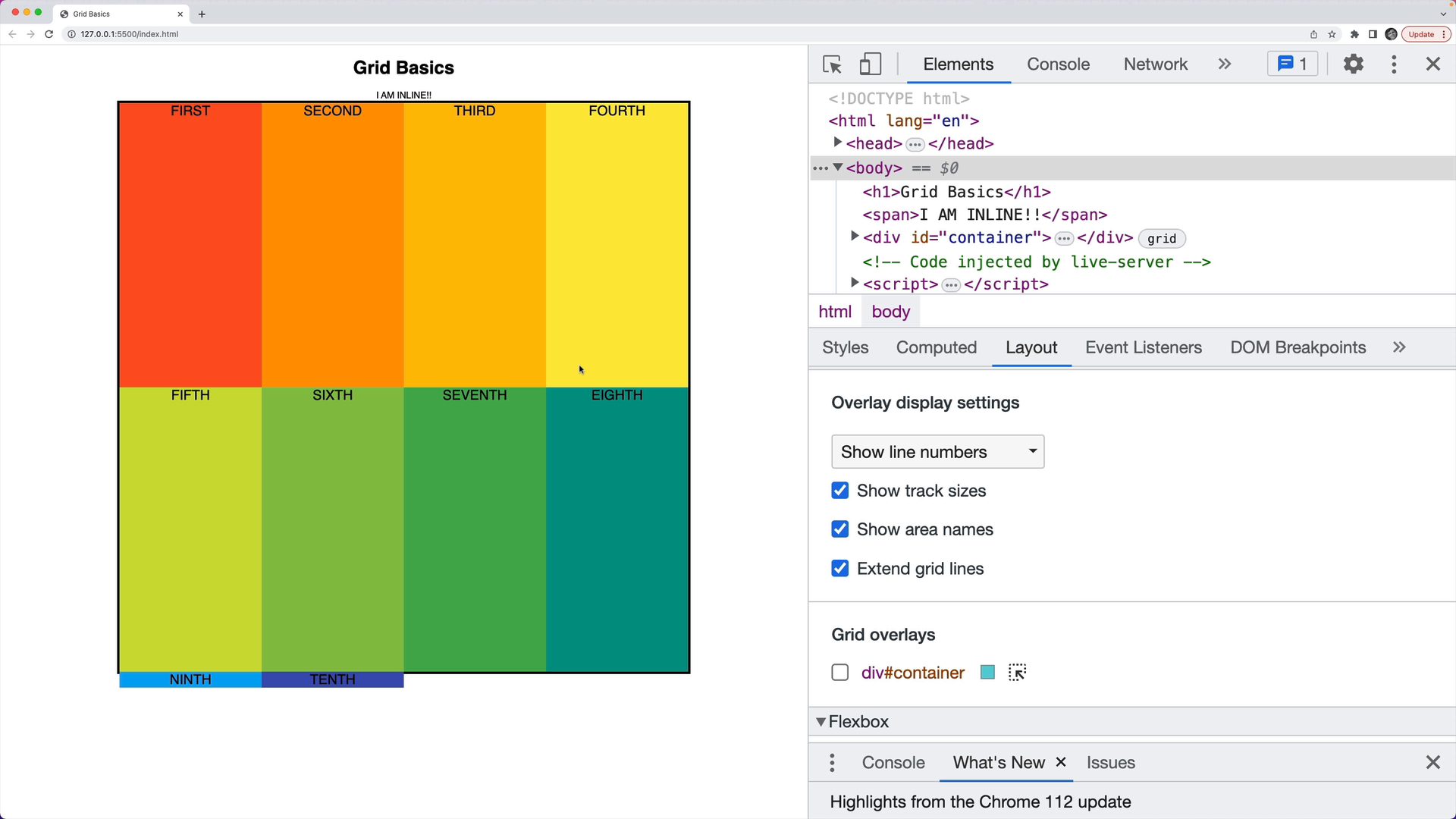 columns and rows in html