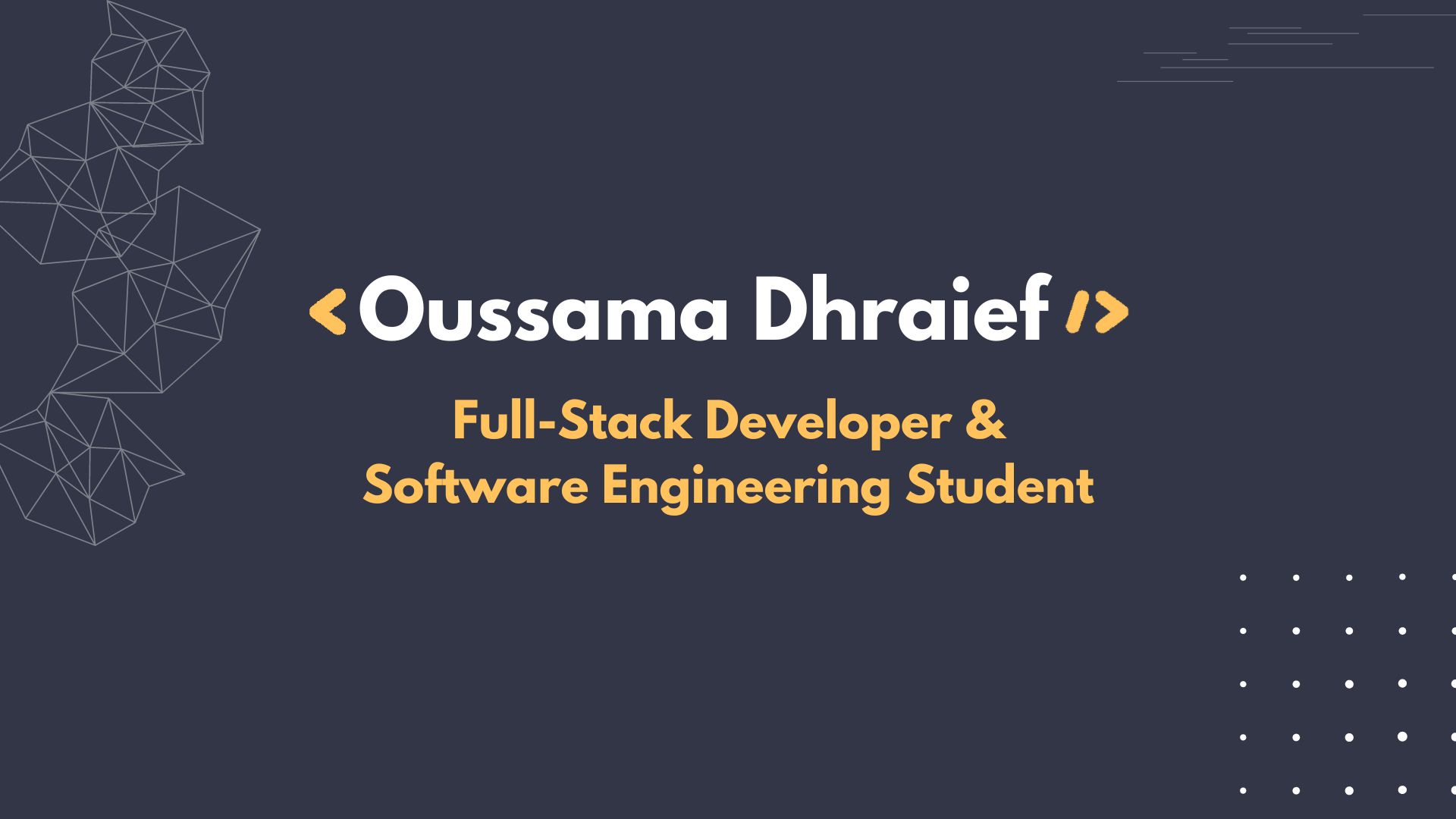Oussama Dhraief - Full Stack Developer Portfolio | React, Next.js, TypeScript Expert