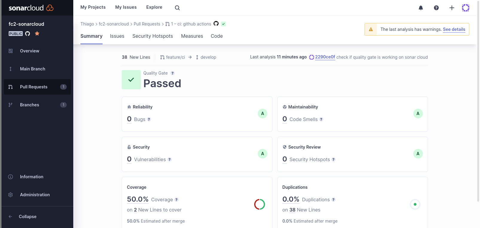 GitHub - Thiago-Cardoso/fc2-sonarcloud: Configuration a CI with sonarcloud in Go project