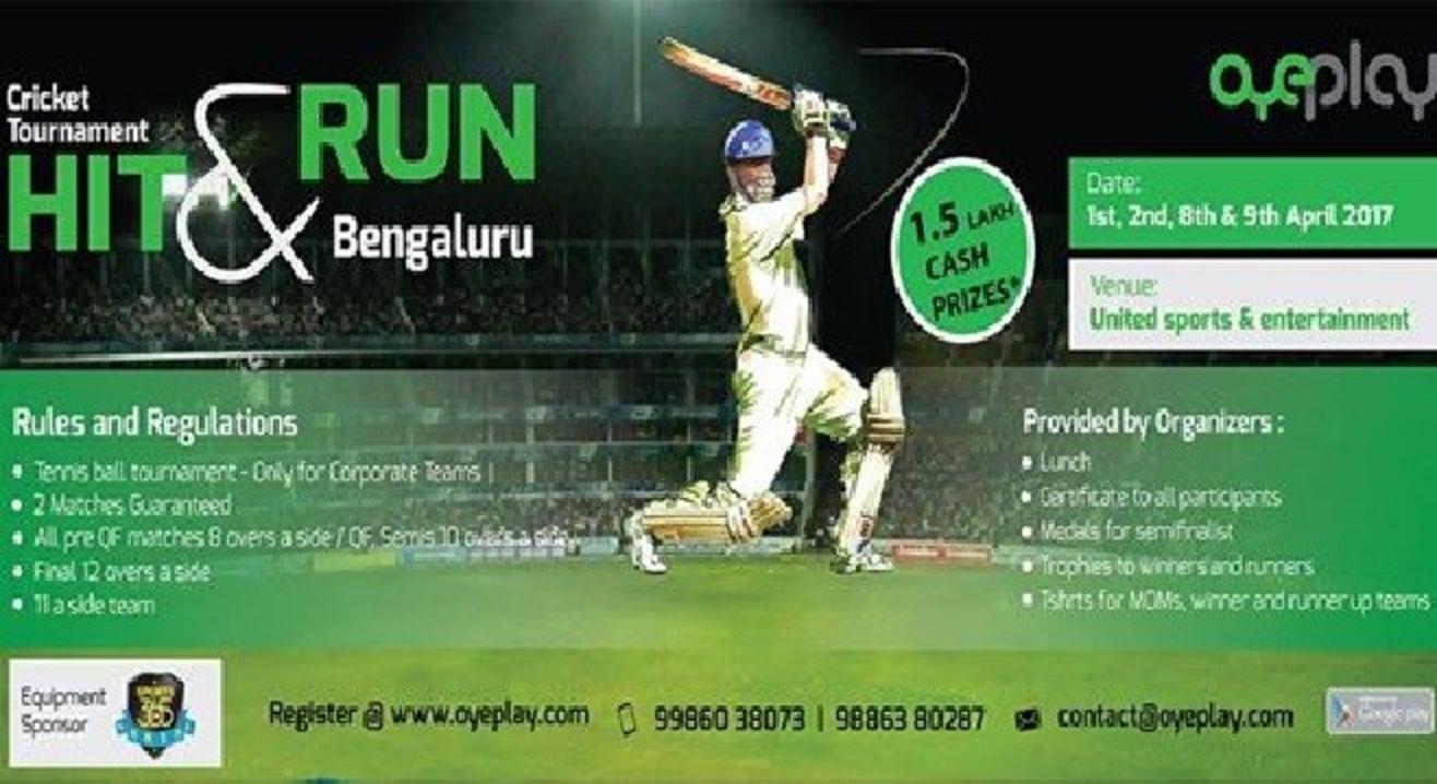 Book tickets to HIT And RUN Cricket Tournament