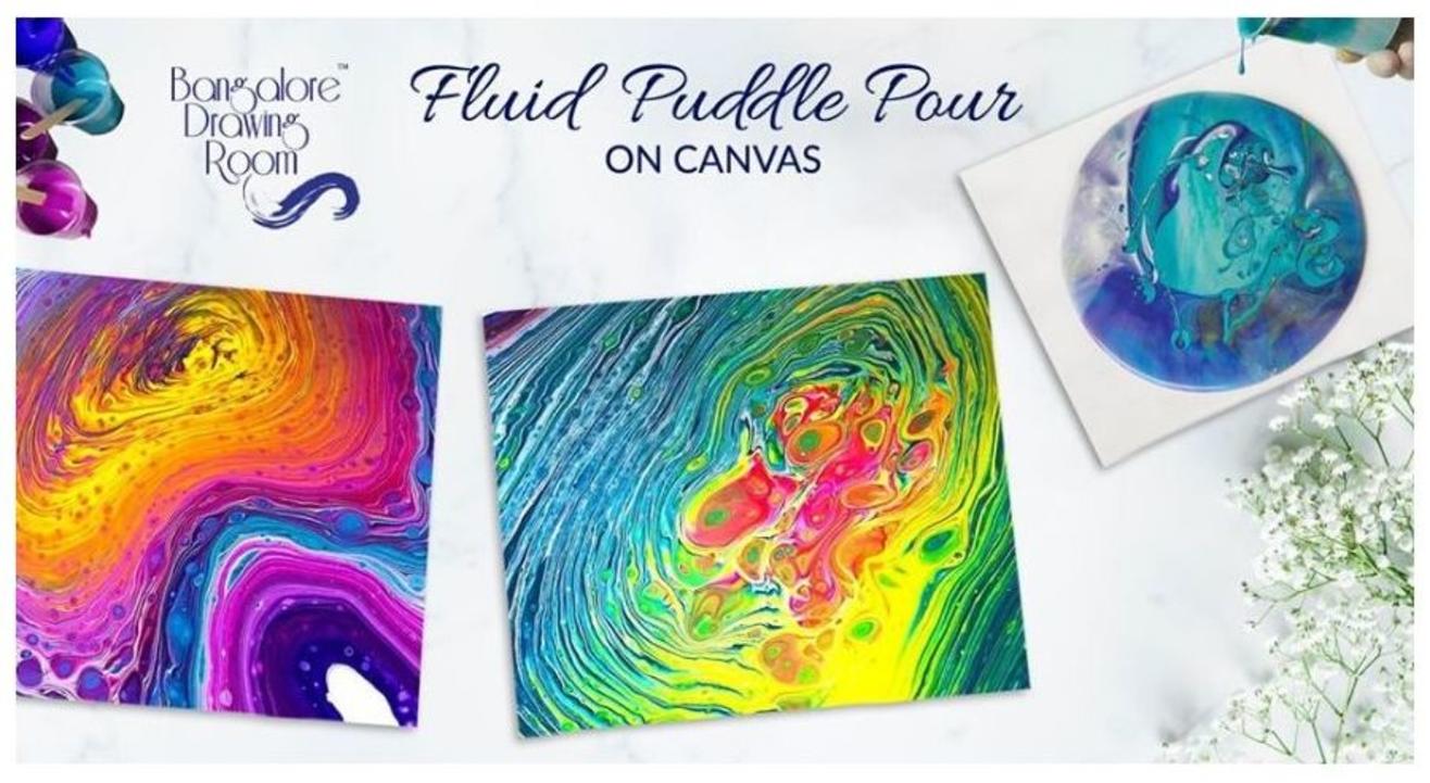 Fluid Puddle Pour on Canvas-By Drawing Room