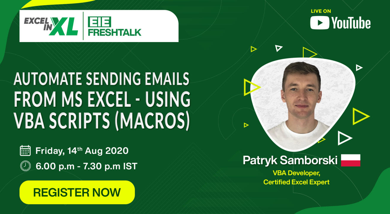 Automate Sending Emails From Ms Excel Using Vba Scripts Macros Eiefreshtalk By Excel In Excel