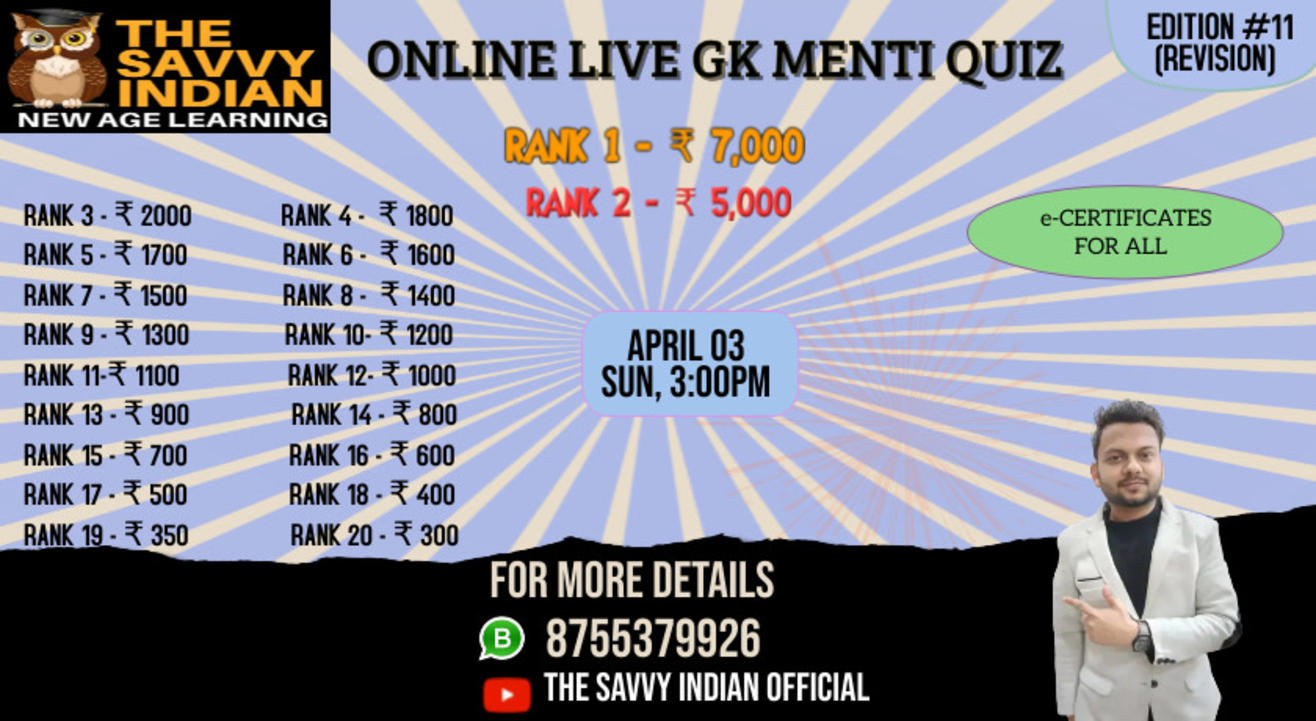 ONLINE LIVE GK MENTI QUIZ