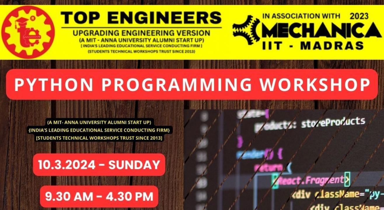 PYTHON PROGRAMMING WORKSHOP PYTHON PROGRAMMING WORKSHOP