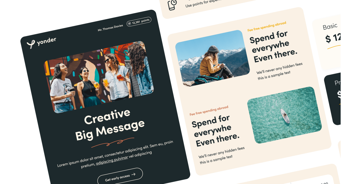 Email template client showcases - yonder