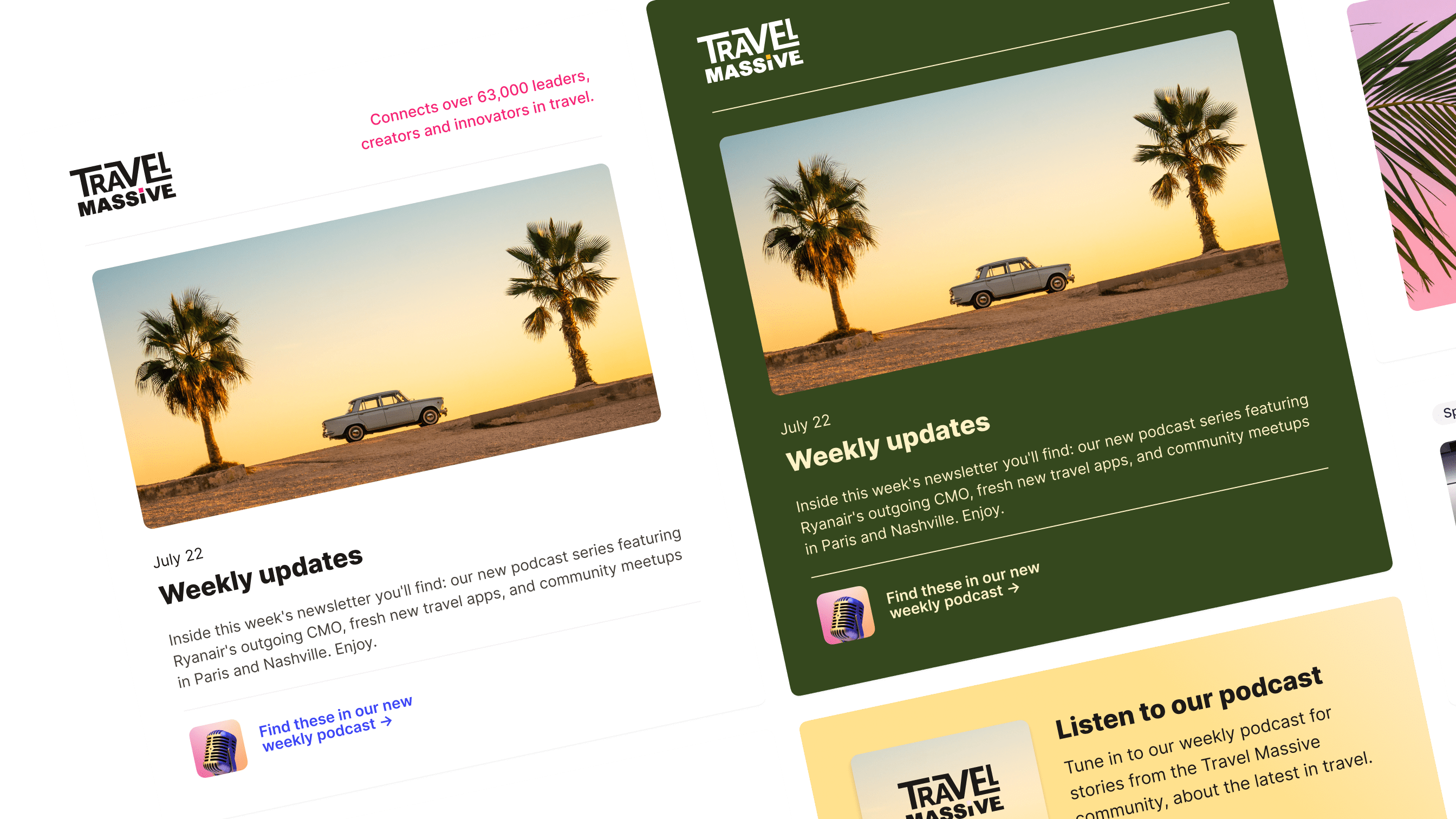 Email template client showcases - Travel Massive