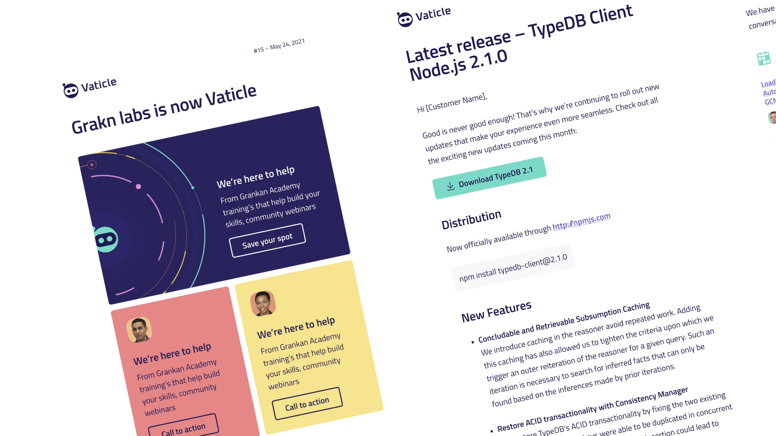 Email template client showcases - Vaticle