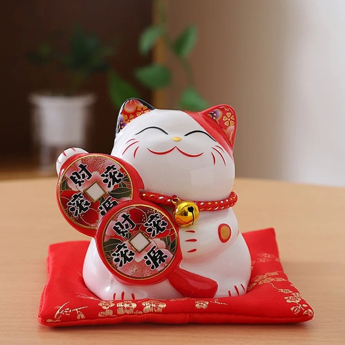 Jual kucing hoki/lucky cat/kucing keramik/celengan kucing/manekineko di ...