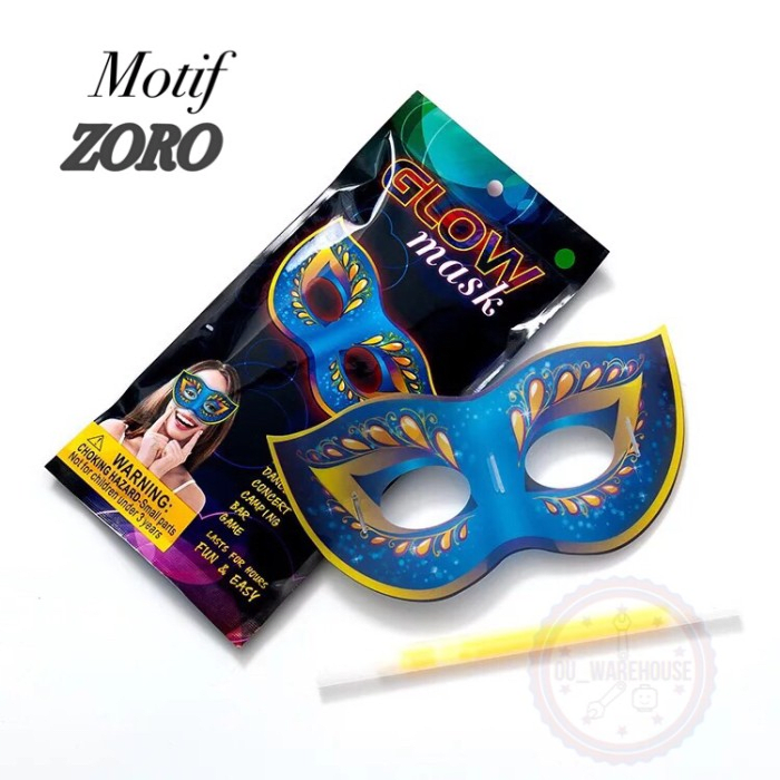 Jual Topeng ZORO glow in the dark - topeng lampu - topeng nyala glow ...