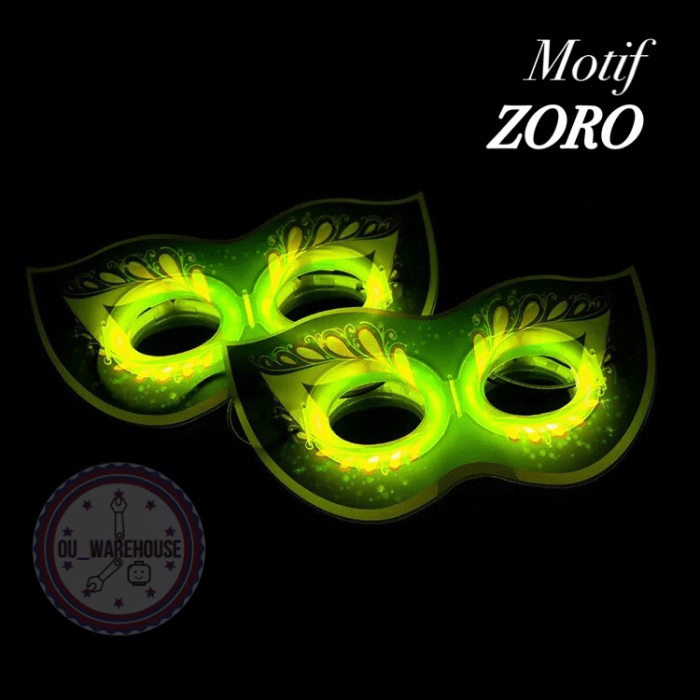 Jual Topeng ZORO glow in the dark - topeng lampu - topeng nyala glow ...