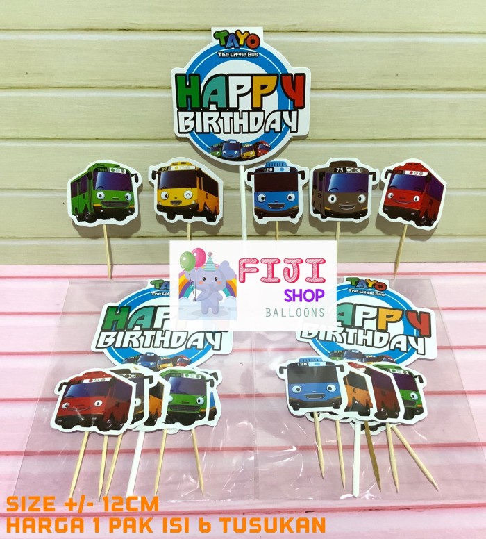 Jual Cake Topper Tayo Set / Hiasan Kue Ultah / Topper CupCake Karakter ...