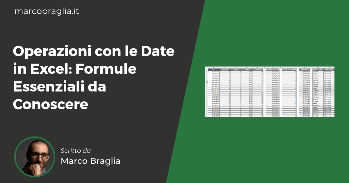Operazioni con le Date in Excel: Formule Essenziali da Conoscere