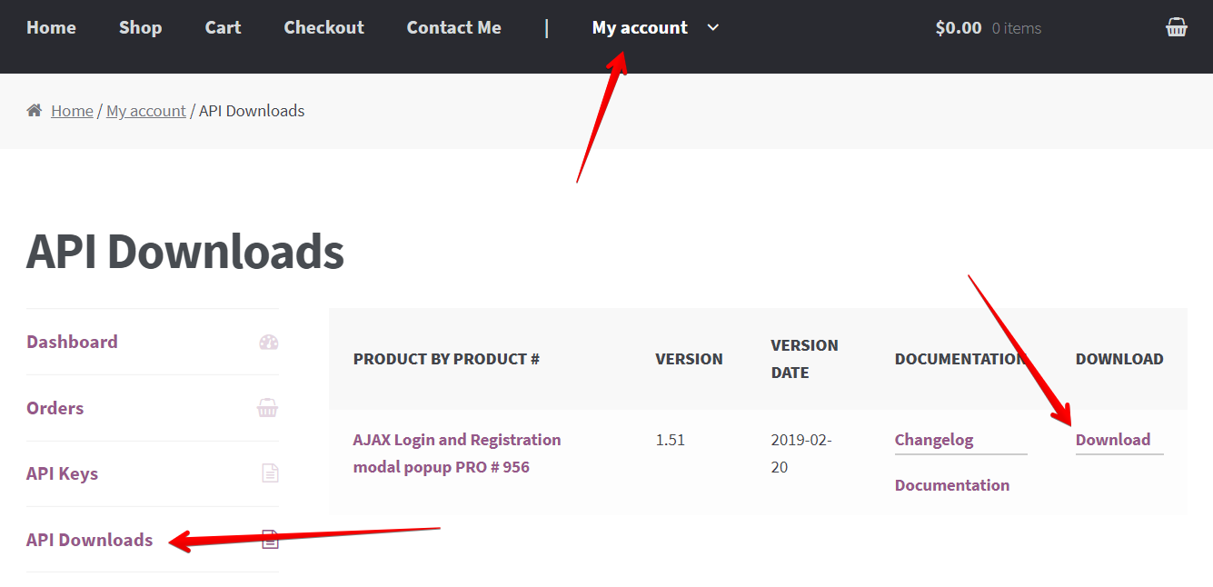 Manage your license – AJAX login registration modal Docs