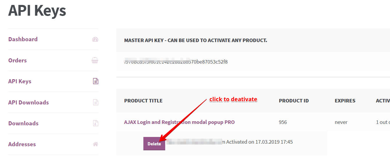 Manage your license – AJAX login registration modal Docs