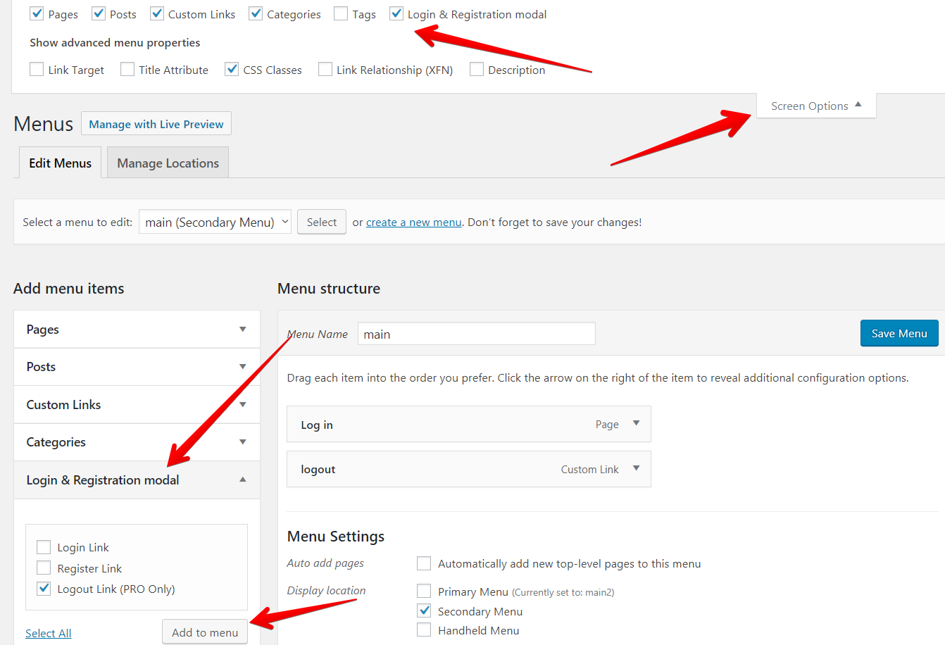How To Add Logout Link To Your Menu Ajax Login Registration Modal Docs 7642
