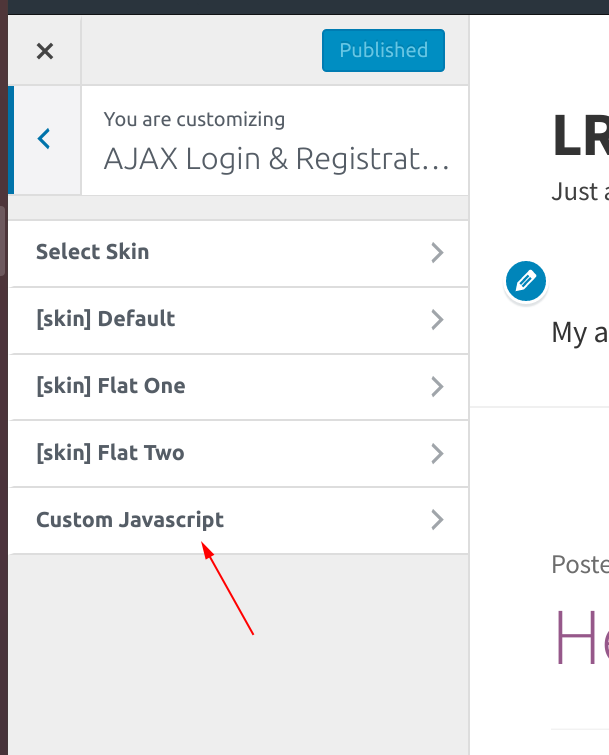 How to add custom JS – AJAX login registration modal Docs