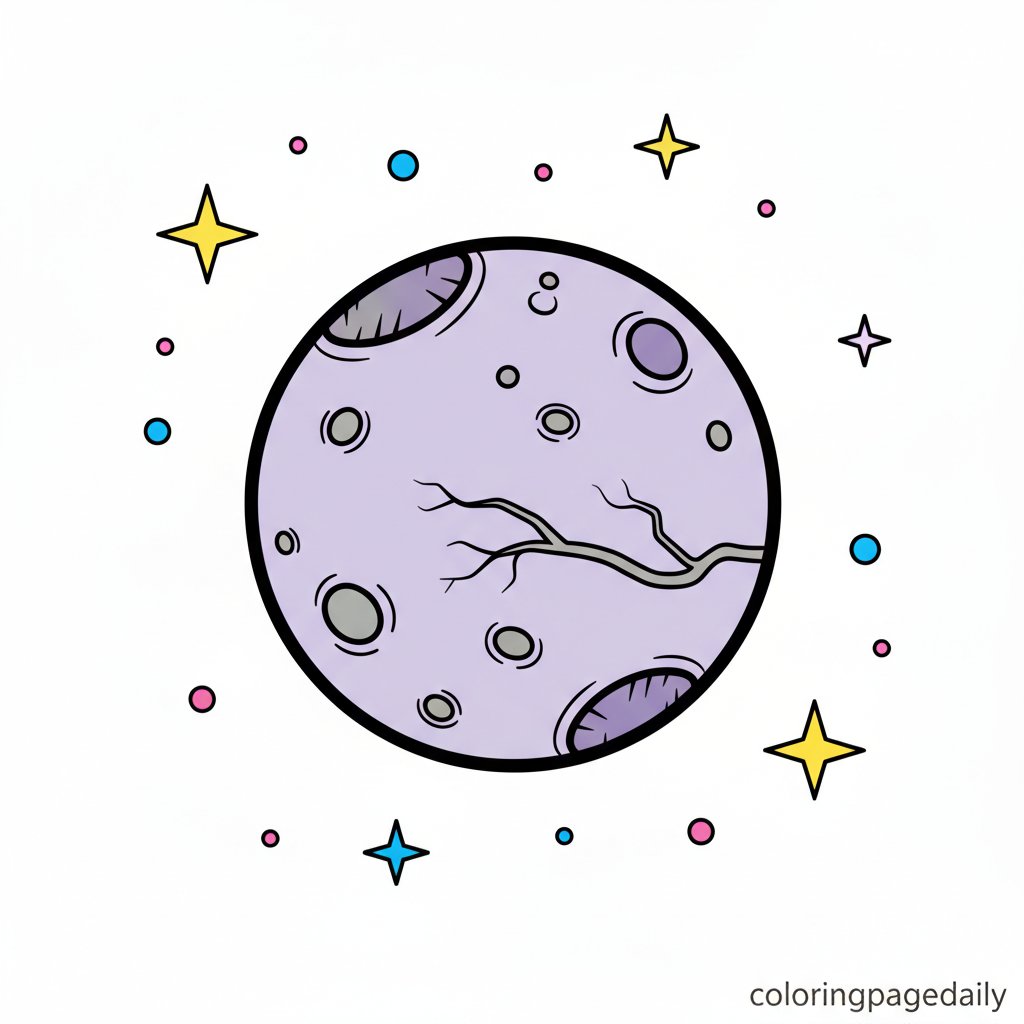 Planet Mars In Space - Printable Coloring Page