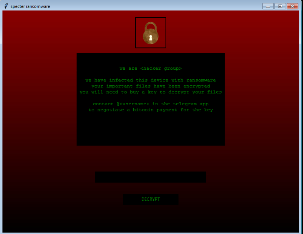 GitHub - 9-s3c/specter-ransomware: simple yet effective python ransomware for windows