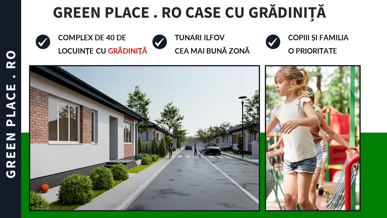 Tunari. Complex de case noi cu GRĂDINIȚĂ - Green Place Tunari - Case ...