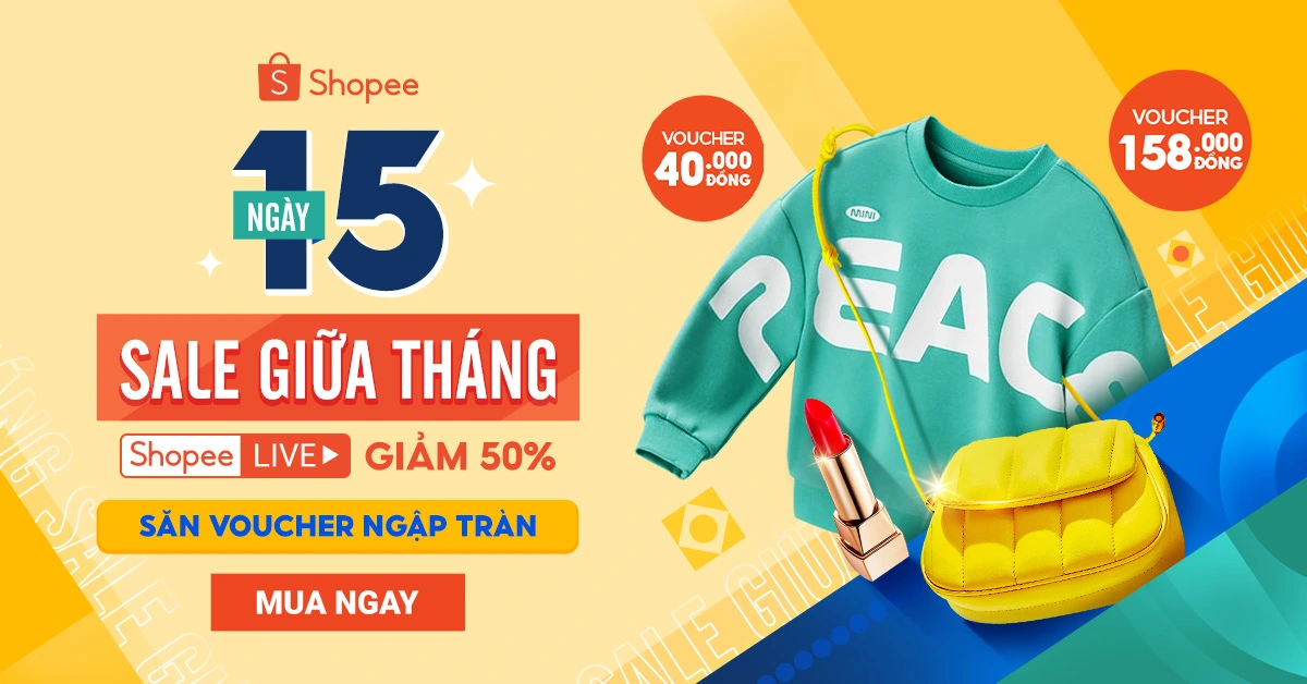 Mã Giảm Giá Shopee 15.8 2023 - Sale Giữa Tháng