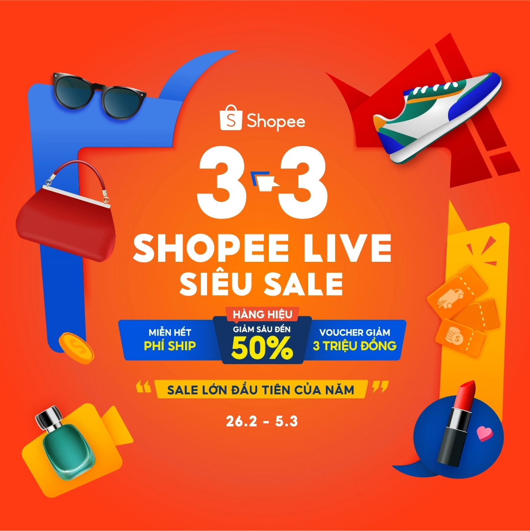 Mã Giảm Giá Shopee 3.3 2025 - Sale Lớn Đầu Tiên Của Năm, Shopee Live