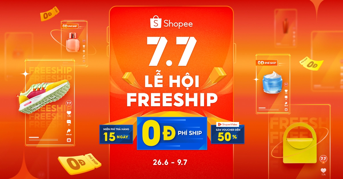 Mã Giảm Giá Shopee 7.7 2024 - Lễ Hội FreeShip