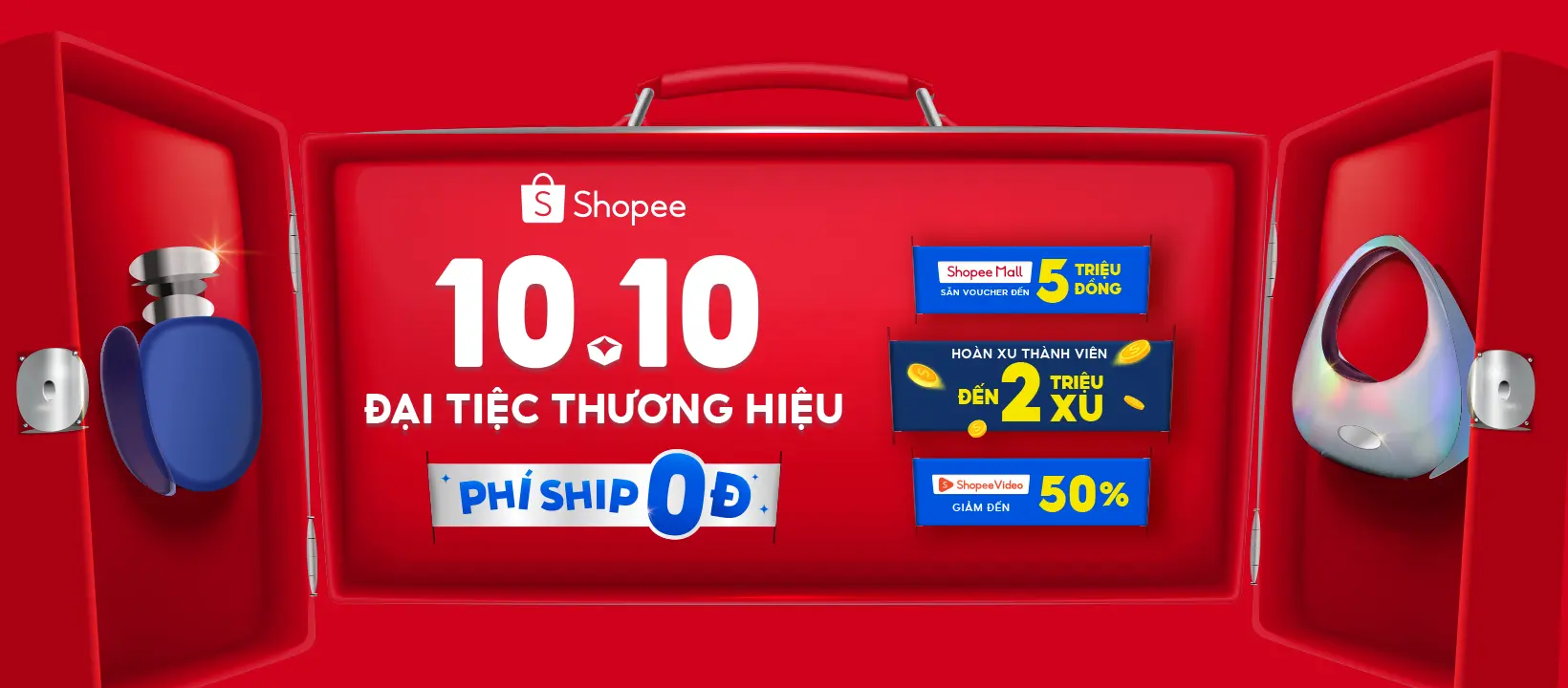 Mã Giảm Giá Shopee 10.10 2024 - Đại Tiệc Thương Hiệu