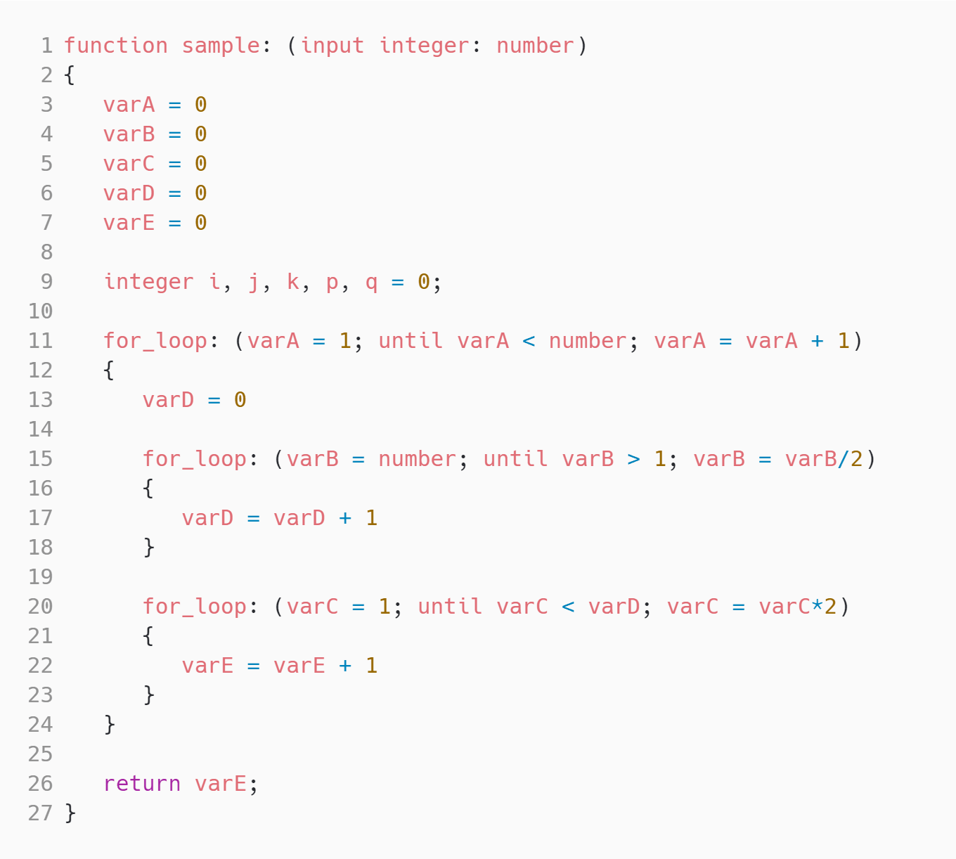 Sample Questions for Pseudo Code Sample Questions for Pseudo Code