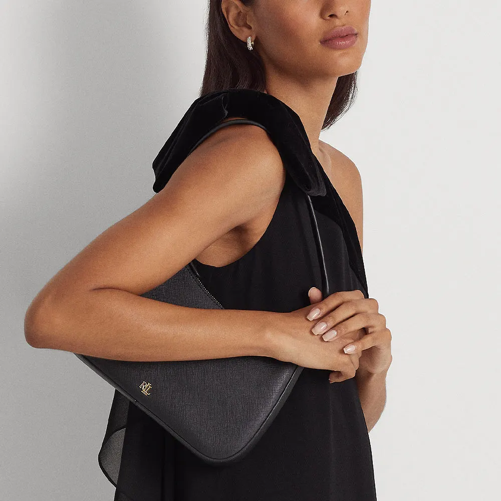 Crosshatch Leather Medium Danni Bag Black från Lauren Ralph Lauren | Åhléns