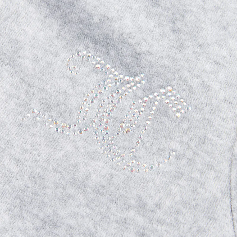 Sweater Diamante Velour Zip Thru Hoodie Heather Grey från Juicy Couture | Åhléns