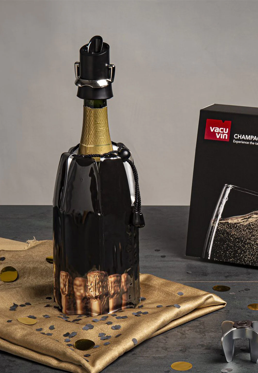 Champagne Saver/Server Black från Vacu Vin | Åhléns