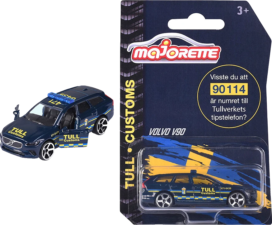 Majorette Volvo V90 Tullverkets Officiella bil, 1:64 Blue från MAJORETTE | Åhléns