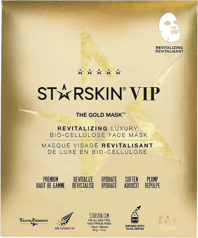The Gold Mask™ VIP Revitalizing Luxury Coconut Bio-Cellulose Face Mask ...