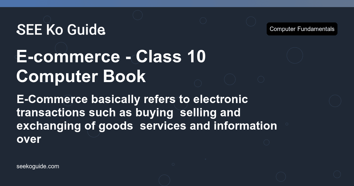 E-commerce - Class 10 Computer Book