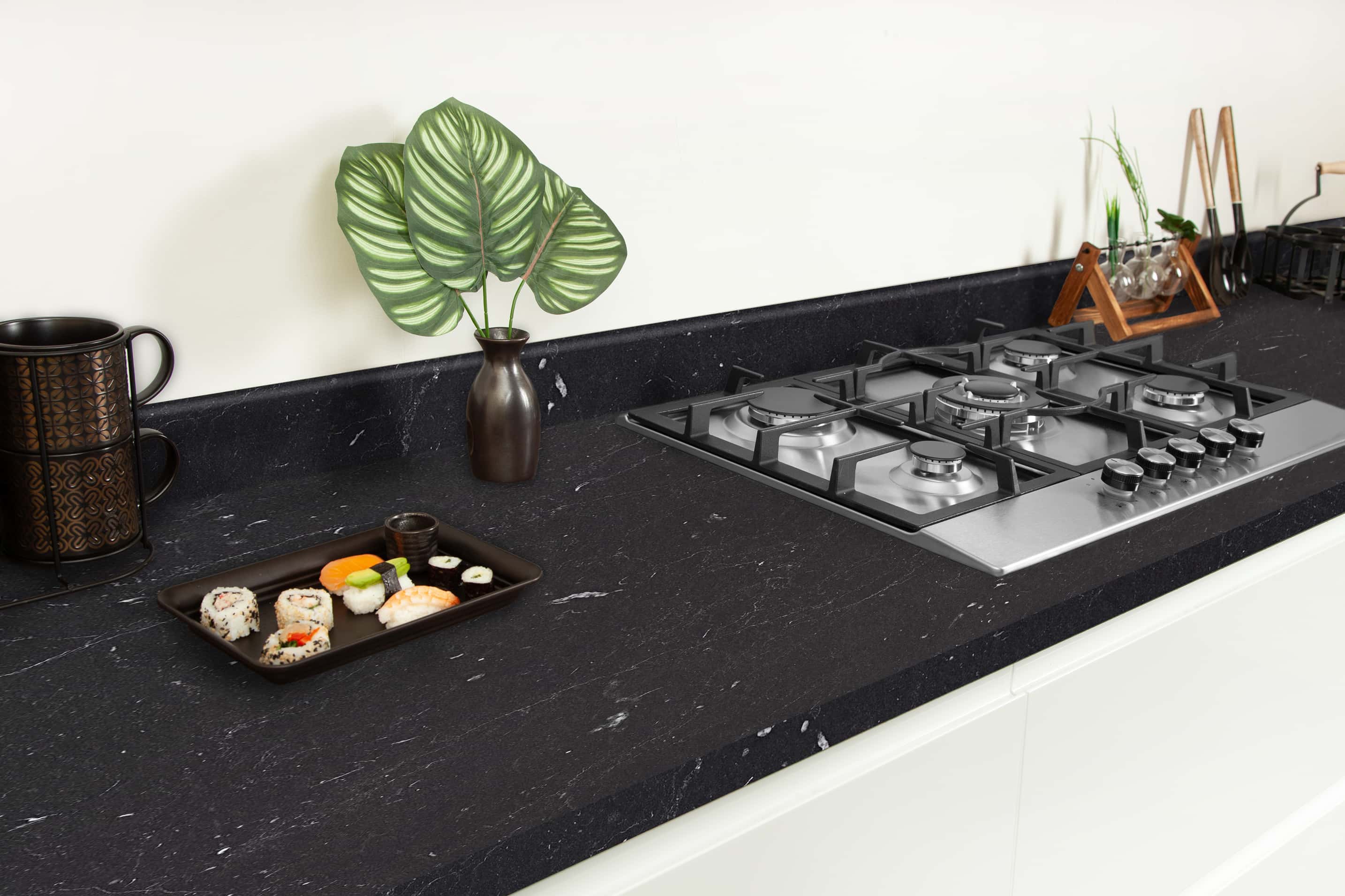 Black Marble Laminate Upstand | Worktop Express