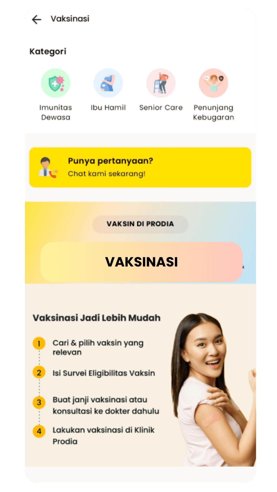 U by Prodia: Cek Lab Prodia, Vaksinasi, & Beli Produk Kesehatan
